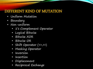 MACHINE LEARNING - GENETIC ALGORITHM | PPTX
