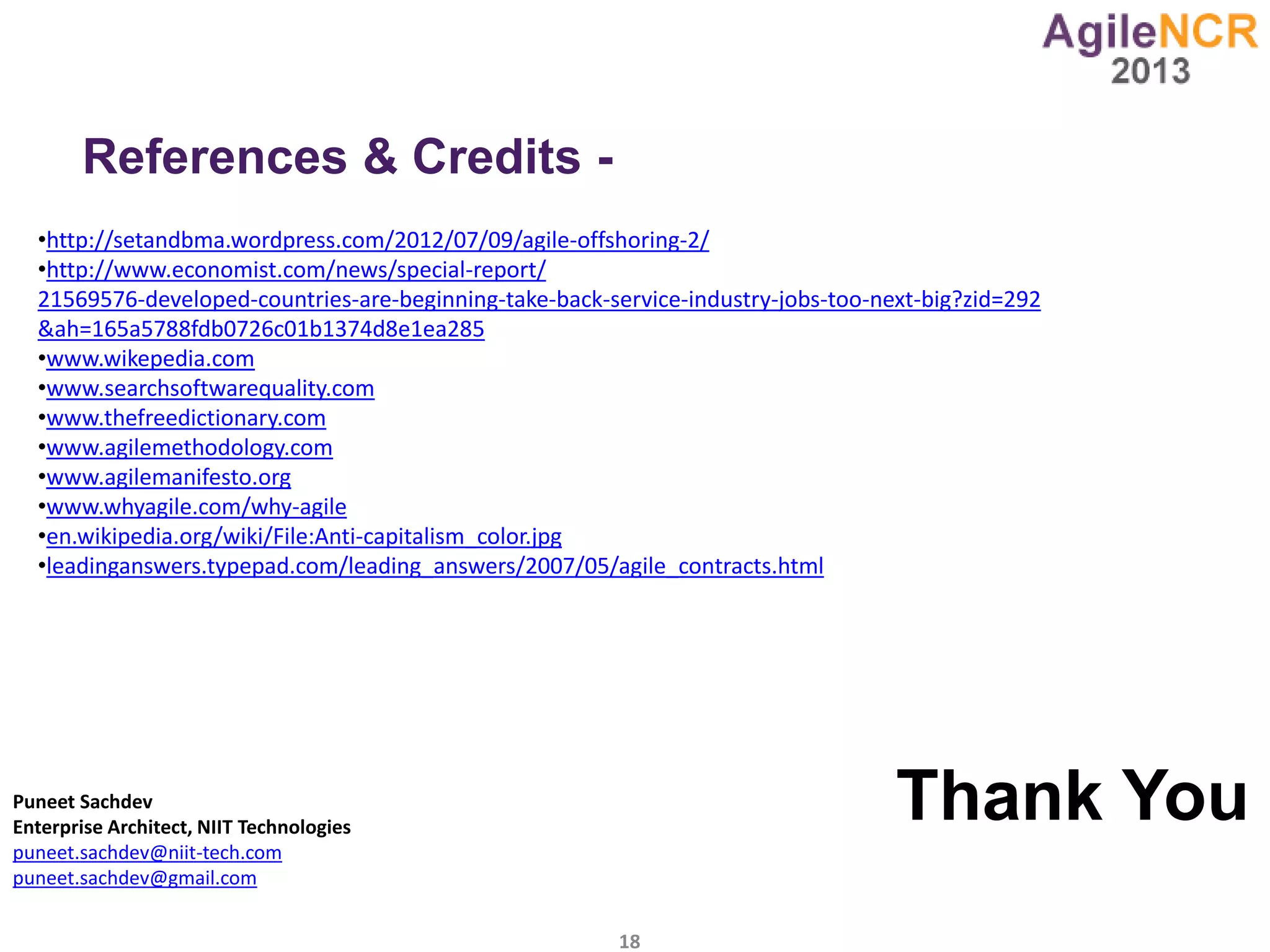 Puneet sachdev Agile NCR 2013 - Pragmatic Agile Adoption | PDF ...