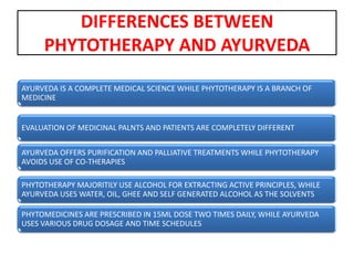 phytomedicine and ayurveda | PPTX