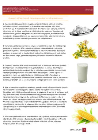 INXHINIERIA GJENETIKE- AVANTAZHET DHE DISAVANTAZHET E ORGANIZMAVE OMGJ (ORGANIZMA TE MODIFIKUAR ...
