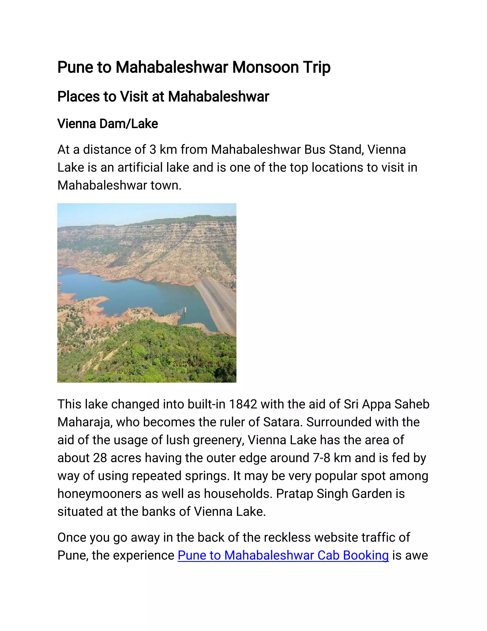 Pune to mahabaleshwar monsoon trip | PDF | Asia Travel | Travel Locations