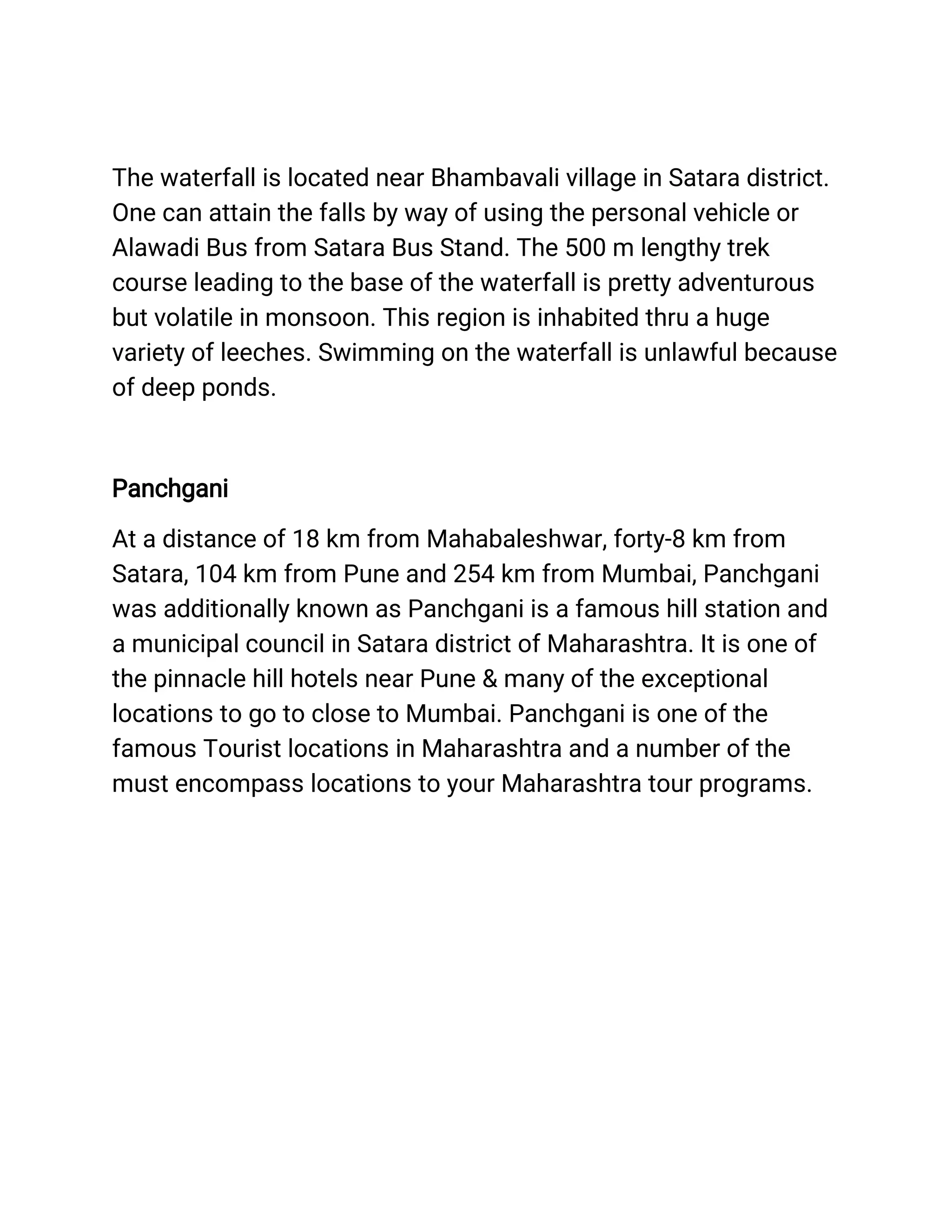 Pune to mahabaleshwar monsoon trip | PDF | Asia Travel | Travel Locations