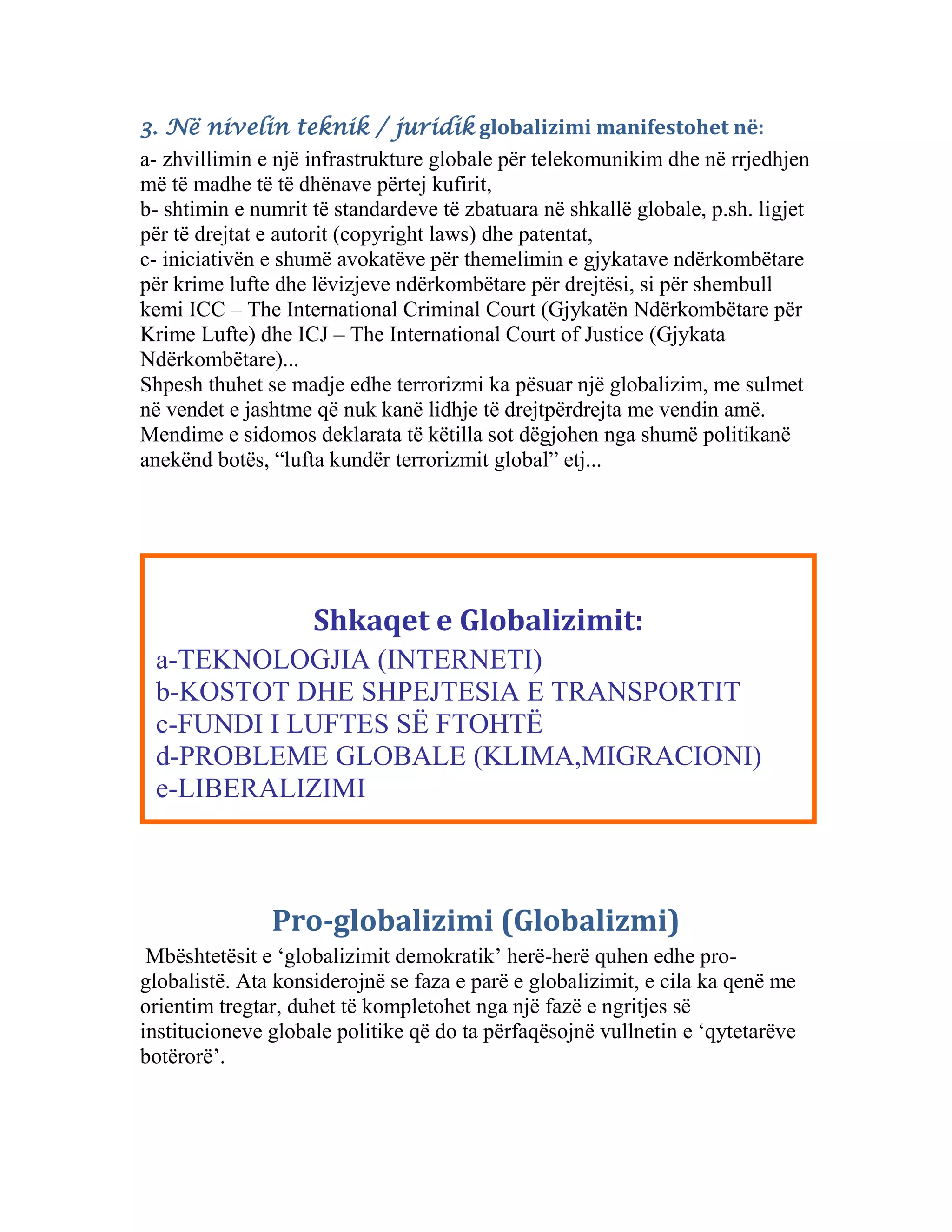 Punim seminarik globalizimi dhe - probleme të globalizimit | PDF