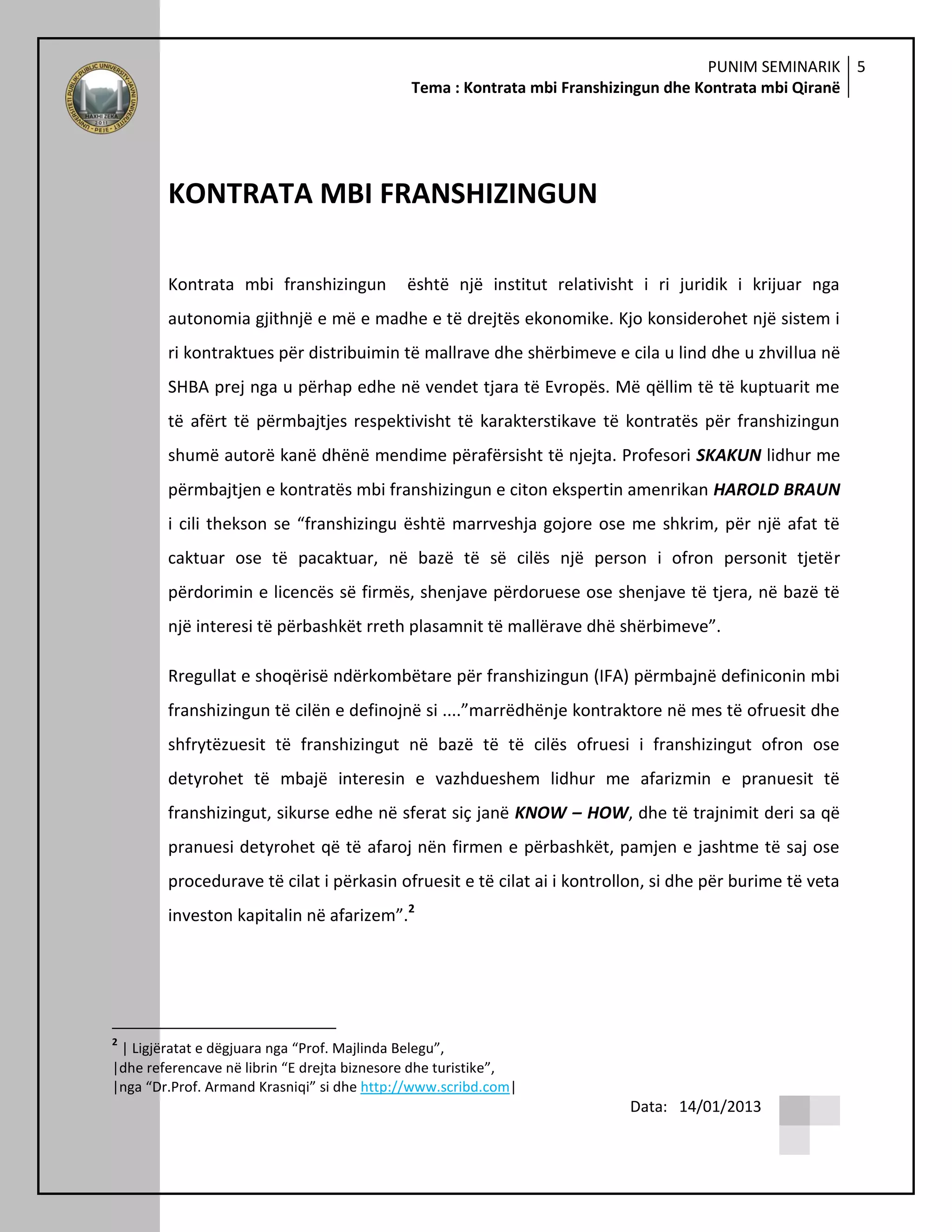 Punim Seminarik E Drejta Biznesore | PDF