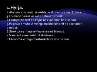Punim seminarik në bazat e biznesit | PPTX