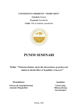 Punim Seminari Ne Lenden e Teknologjis | DOCX