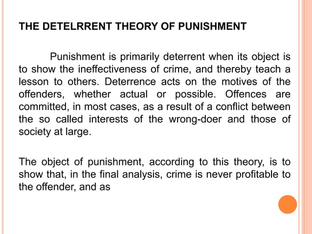 Punishment | PPTX | Crime & Harmful Acts to Individuals, Society ...
