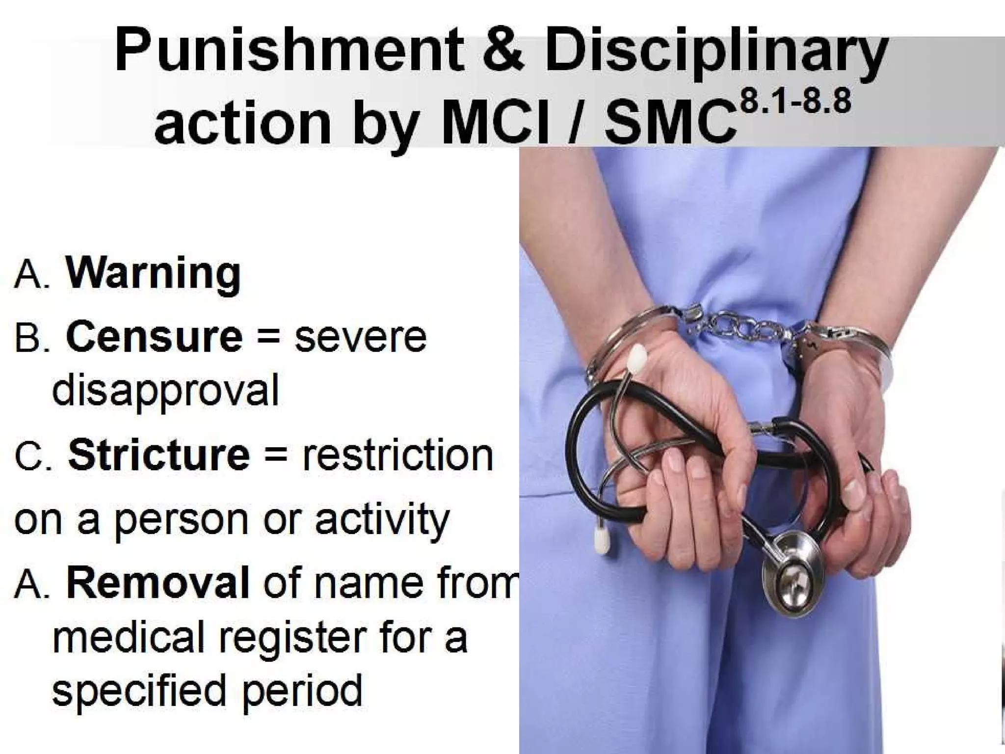 Punishments as per MCI | PPT