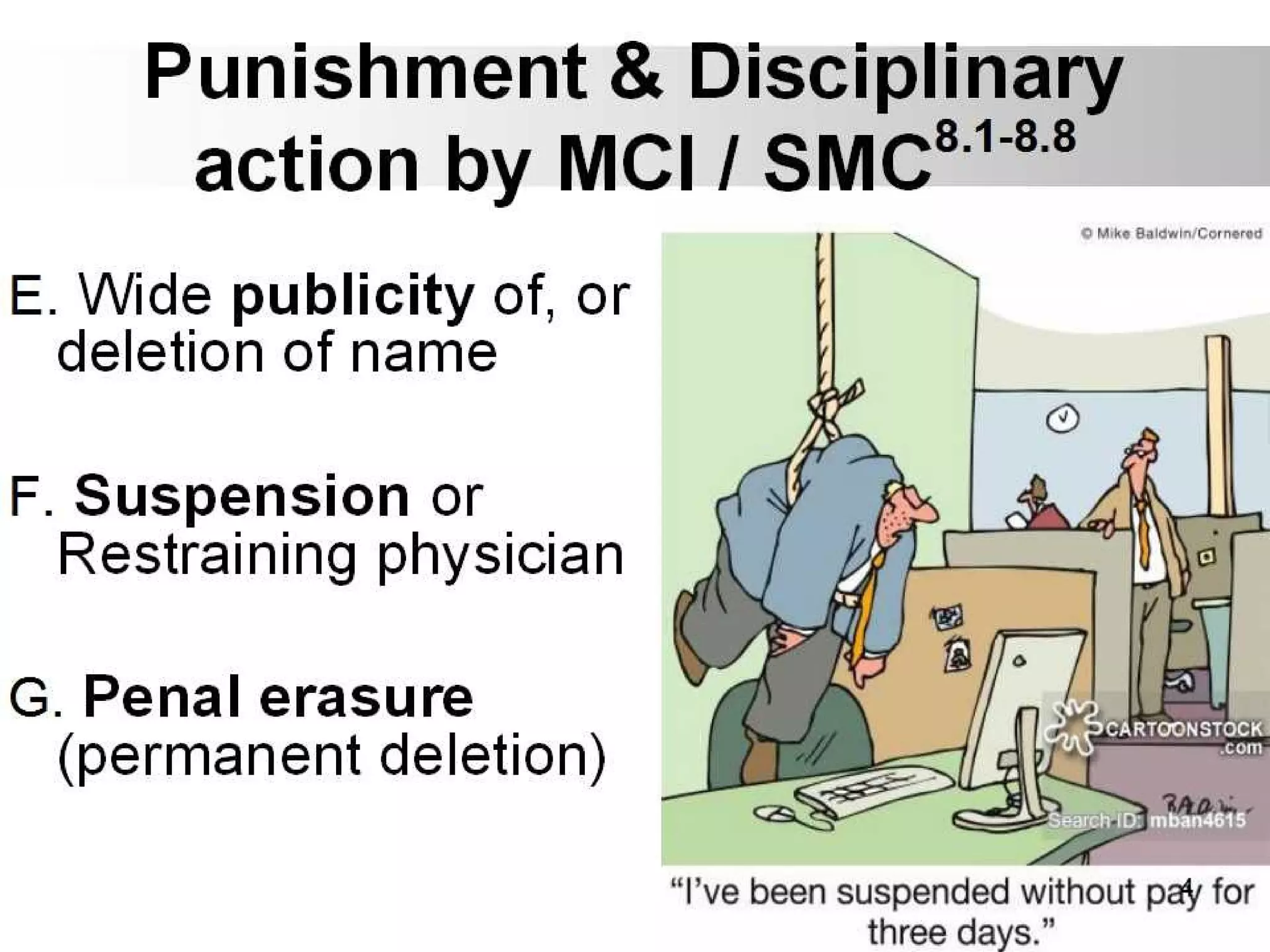 Punishments as per MCI | PPT