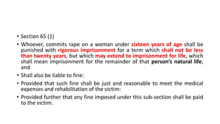 PUNISHMENTS FOR RAPE IN CERTAIN CASES DESCRIBES IN BNS | PDF