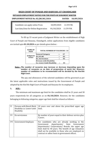 PHHC Judgement Writer Recruitment 2024 - Skill Test Details ...