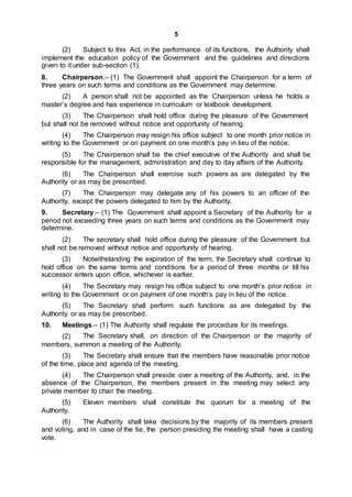 Punjab curriculum authority act 2012.doc | Education