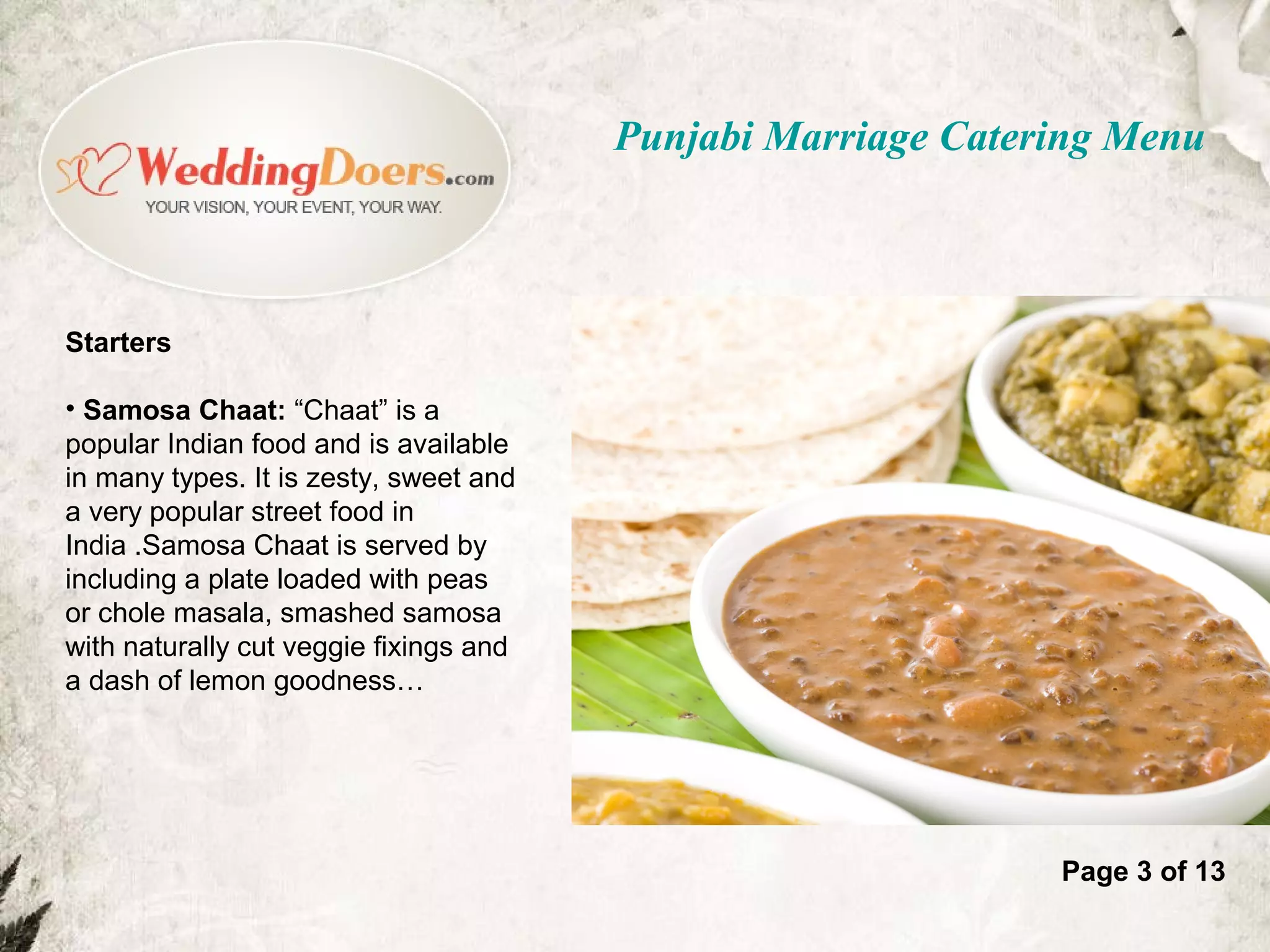 Punjabi Marriage Catering Menu | PPT