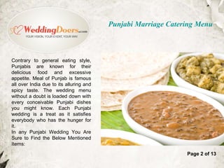 Punjabi Marriage Catering Menu | PPT