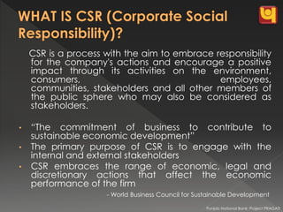 CSR Initiative for Punjab national bank | PPTX