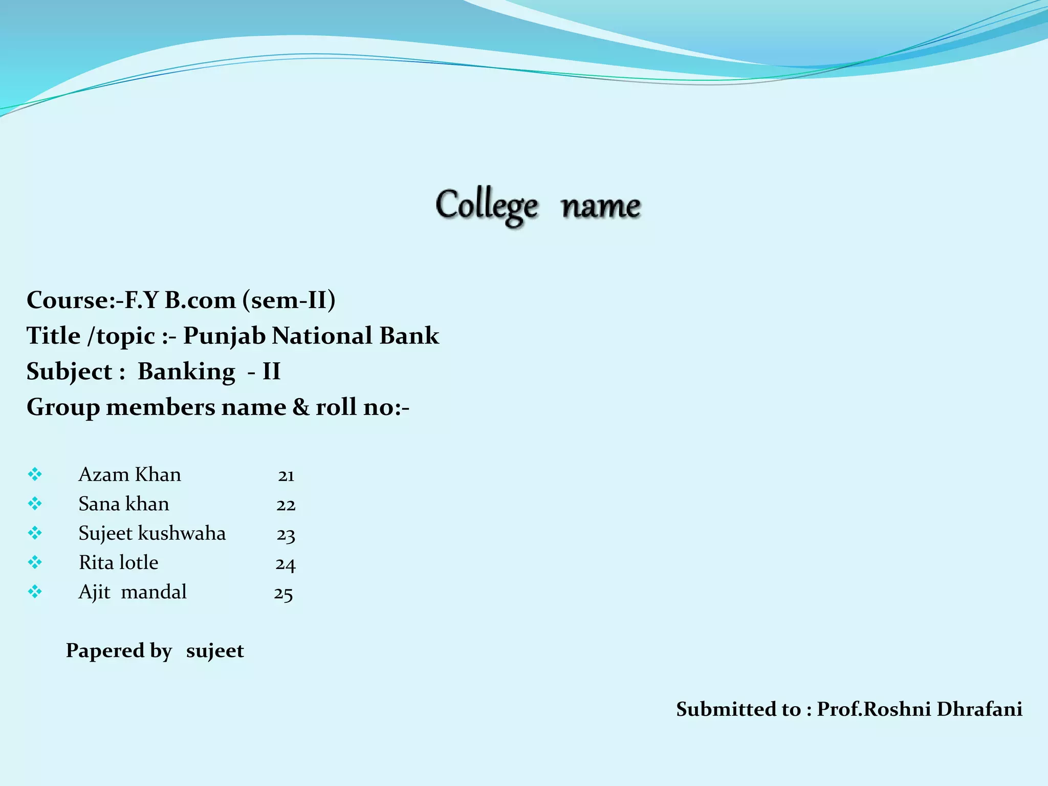 Punjab national bank ppt | PPTX