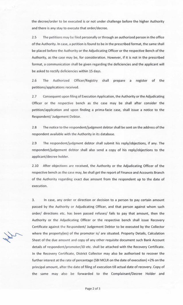 Punjab RERA Execution of Orders | PDF