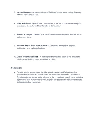 Punjab Tourist Places | PDF