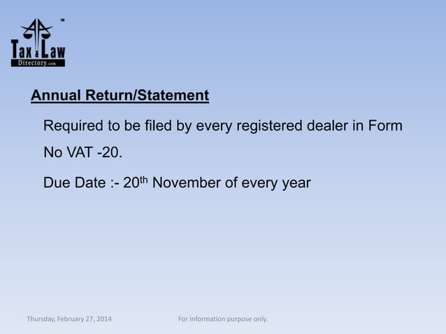 Punjab vat mode & procedure of payment and filing return | PPT
