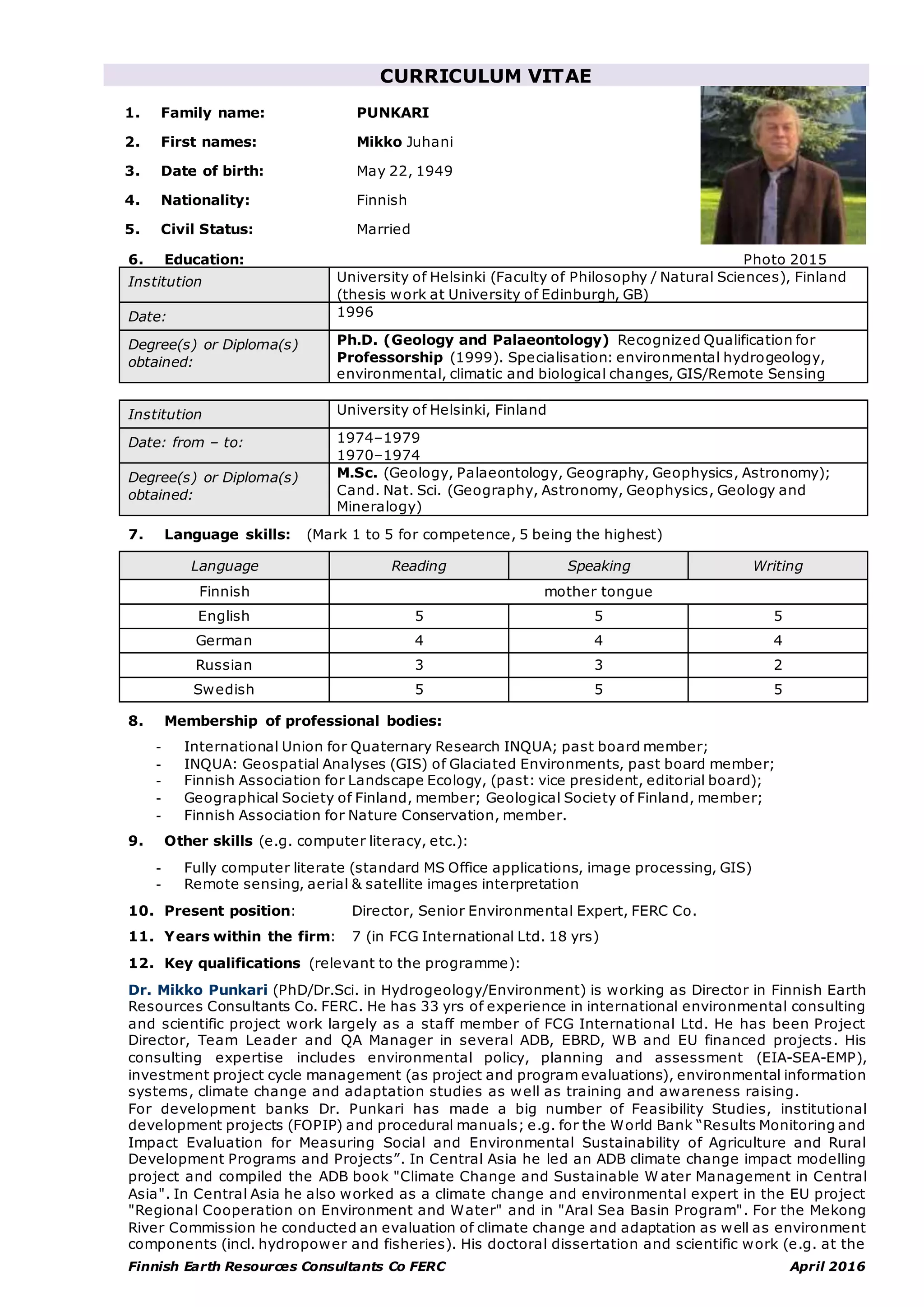 Punkari mikko cv - ferc - eu-wb mar-2017 | DOCX