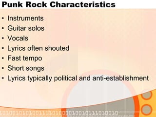 Punk Rock and New Wave Music Slides for Music Appreciation | PPTX