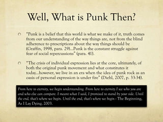 Punk Rock: A History of Expressions of Emancipative Social Capital | PPT