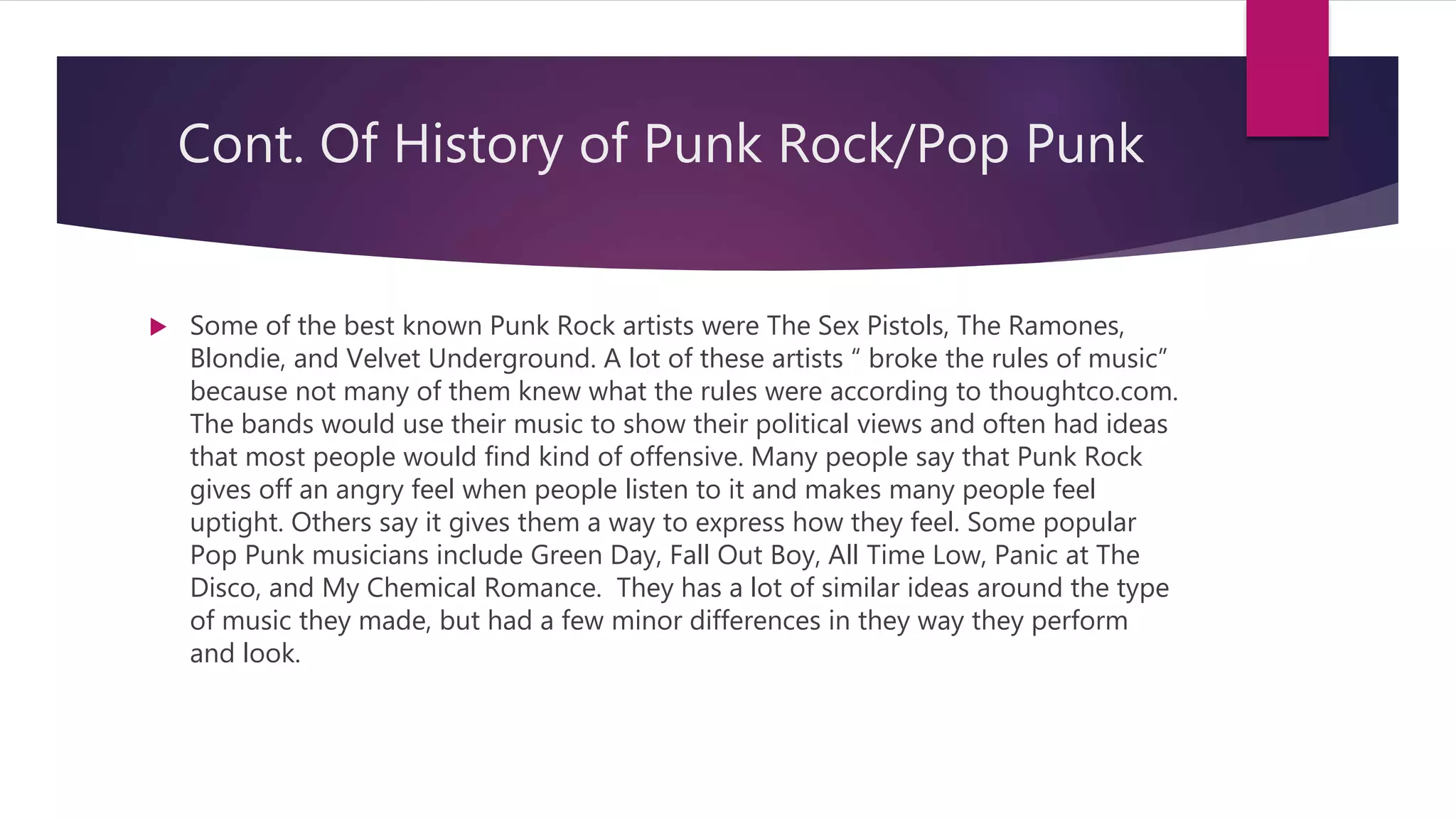 Punk rock music powerpoint | PPTX