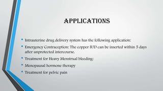 Intrauterine drug delivery system seventh sem | PDF