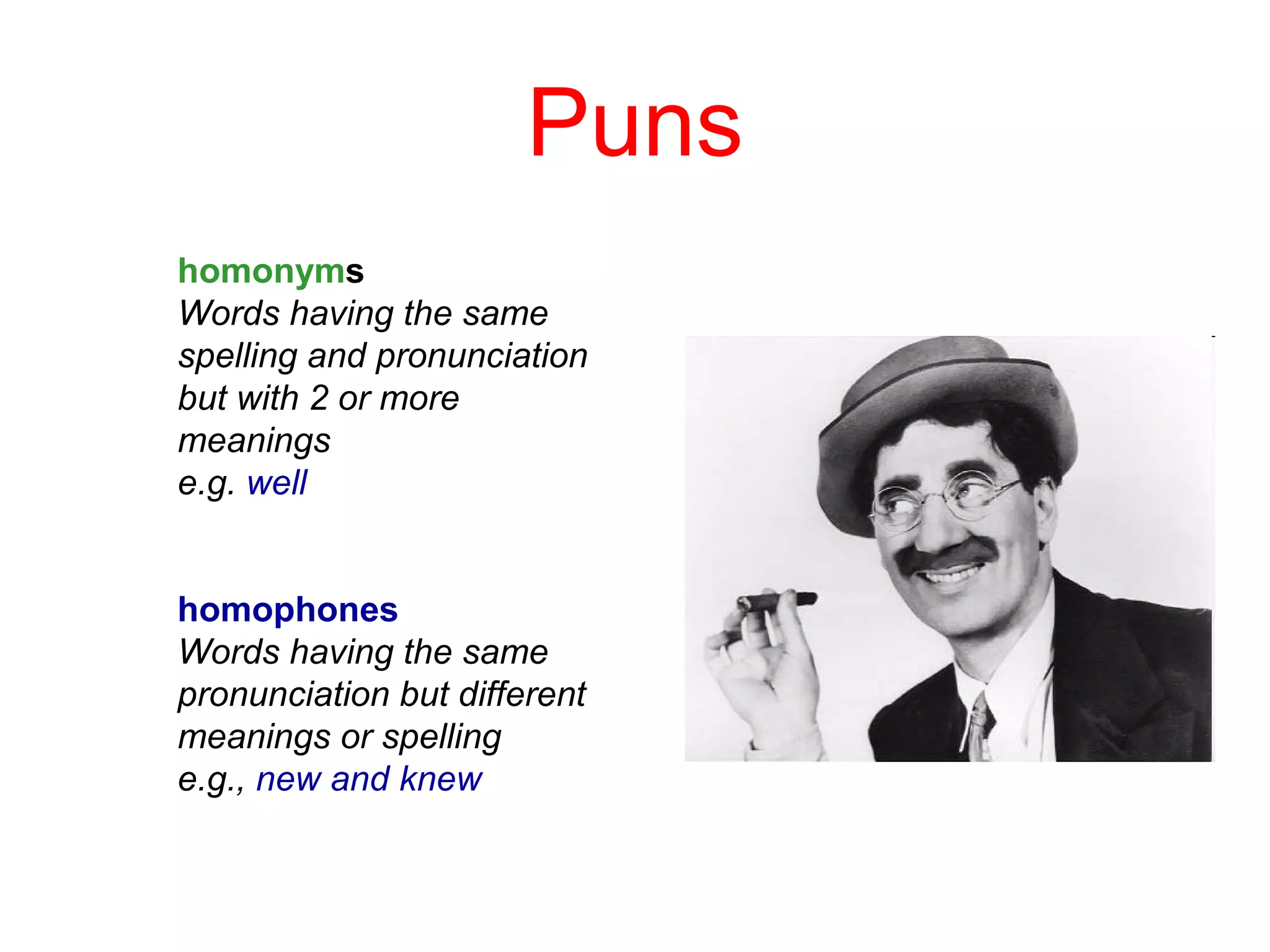 Puns - Homophones and Homonyms | PPT