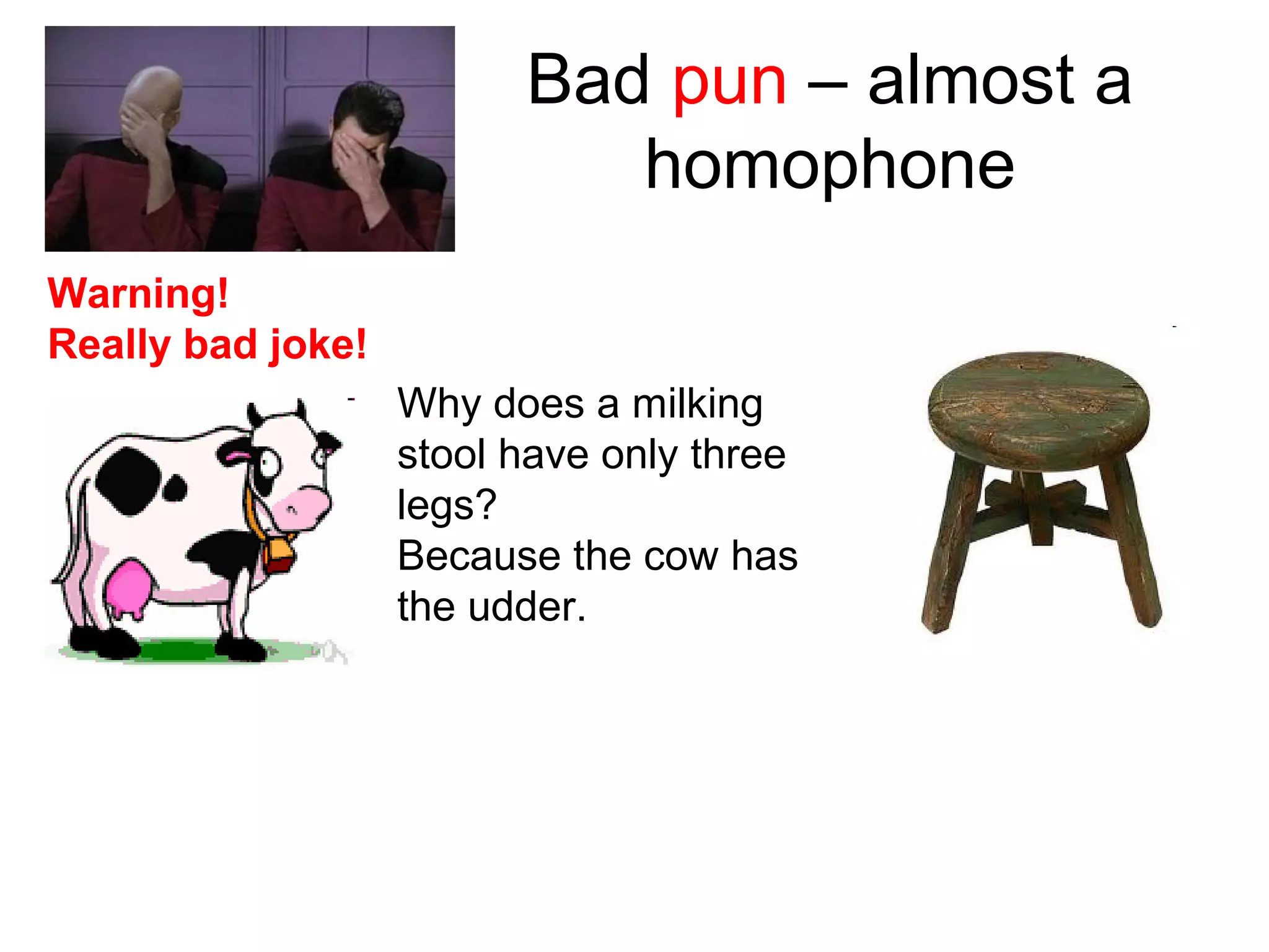 Puns - Homophones and Homonyms | PPT