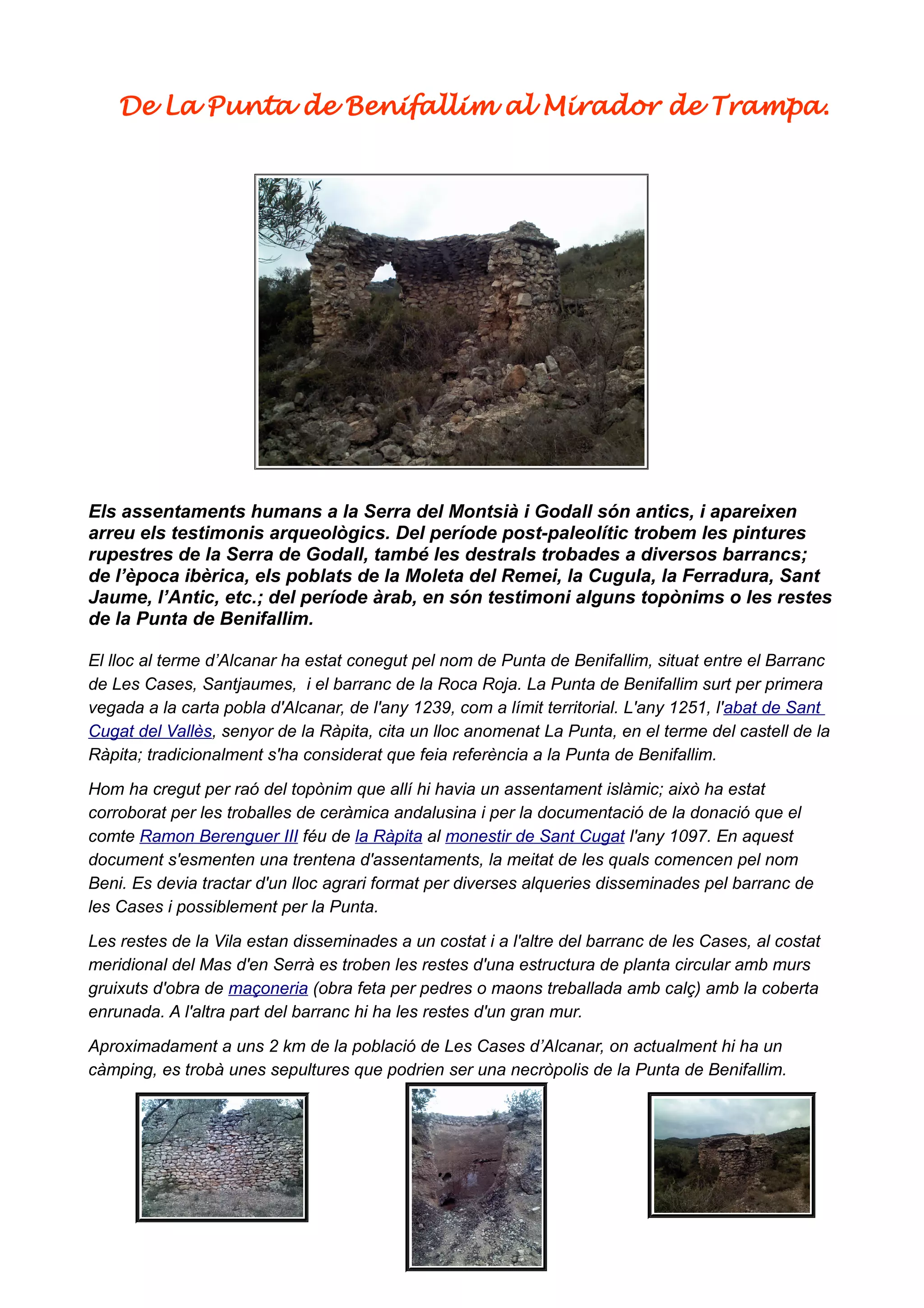 Punta de Benifallim - Mirador de Trampa | PDF