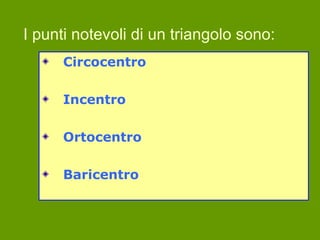 Punti notevoli di un triangolo | PPT | Geography | Science