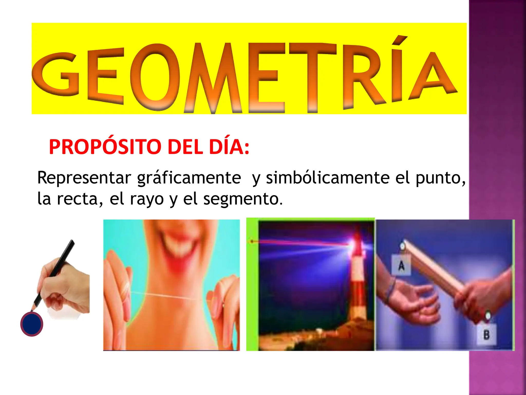 Punto,rectas ,rayos y segmentos; Geometría cuarto de primaria.pptx