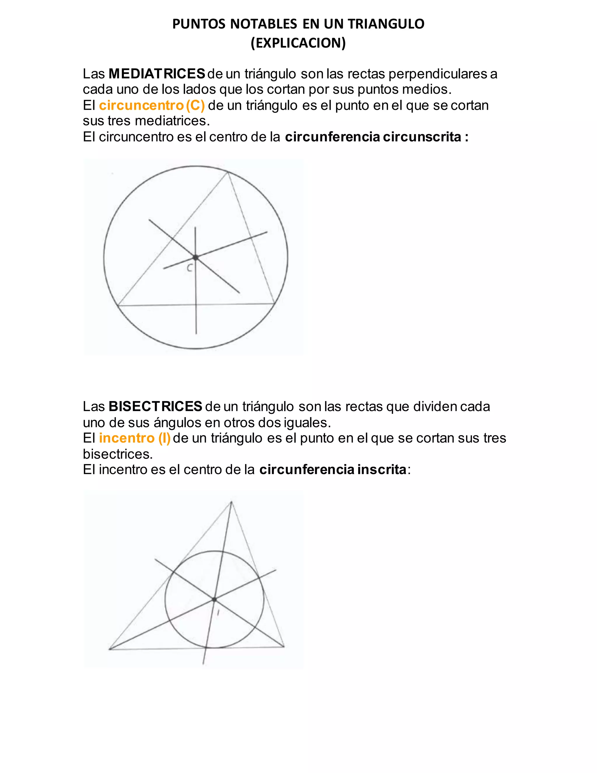 Puntos notables en un triangulo | DOCX