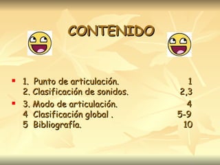 Punto y modo de articulacion. | PPT