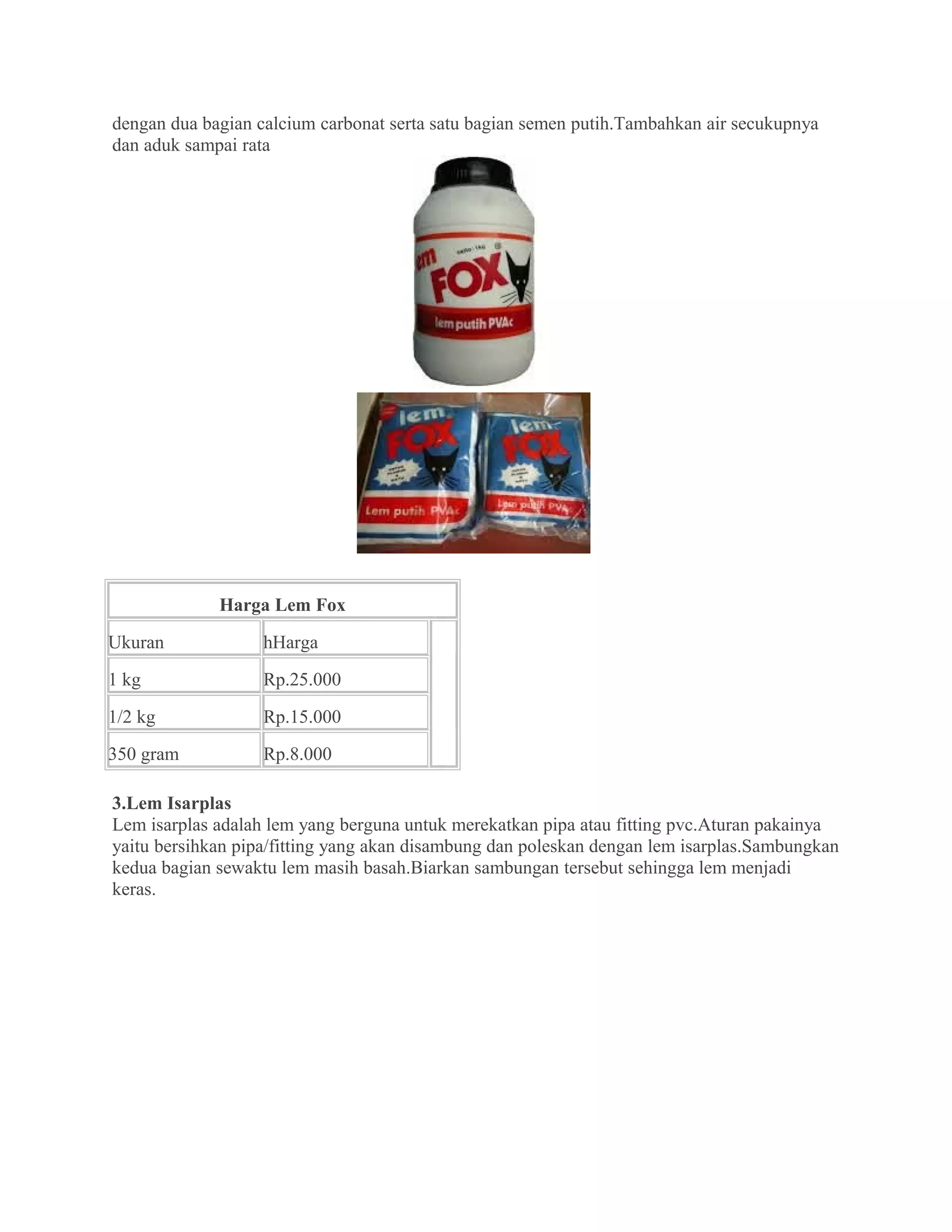 JENIS BAHAN PEREKAT PADA BANGUNAN | DOC