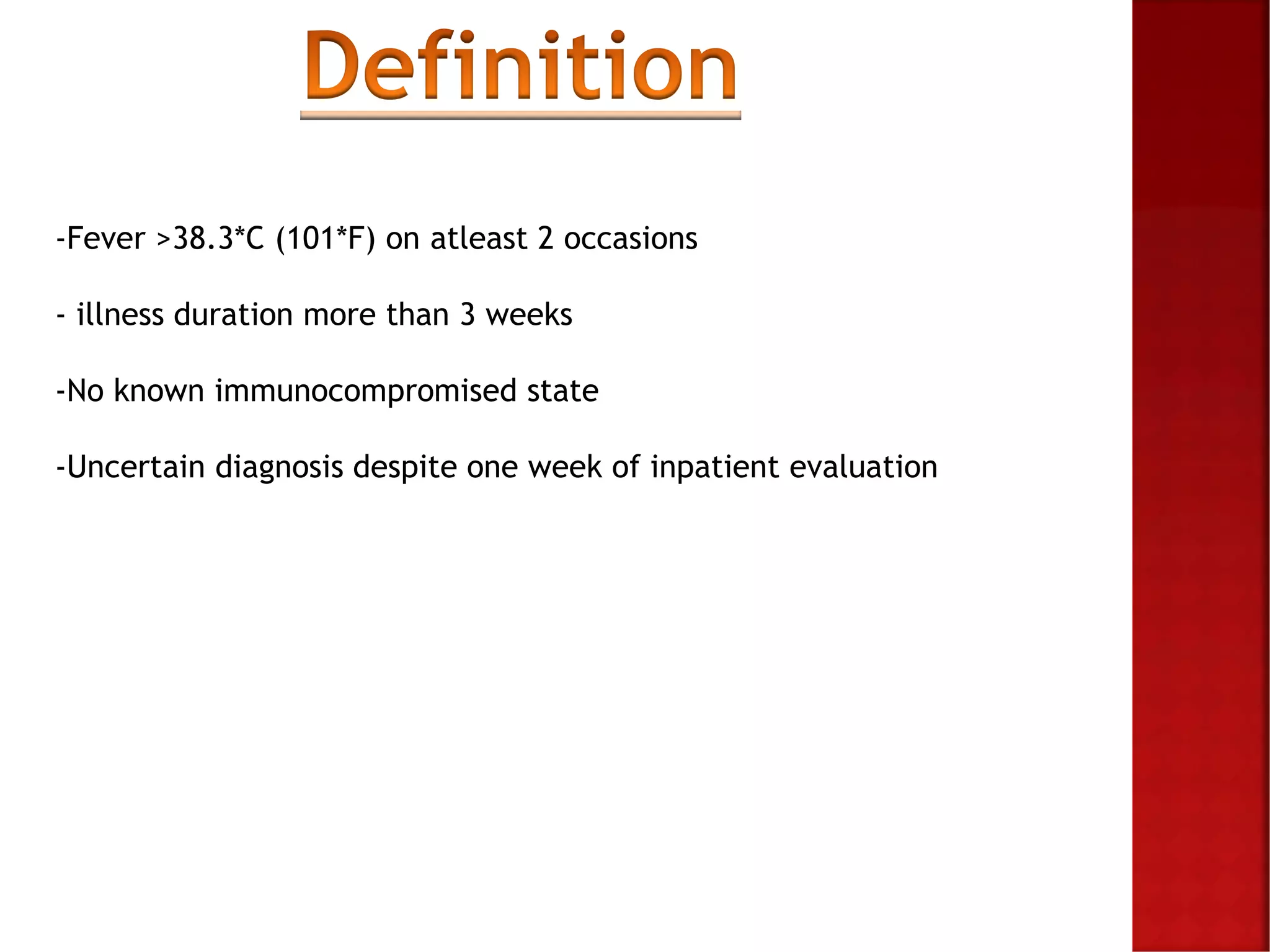 fever of unknown origin | PDF