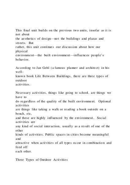 PUP 420 Theory of Urban Design Paley Park, New York Cit | DOCX