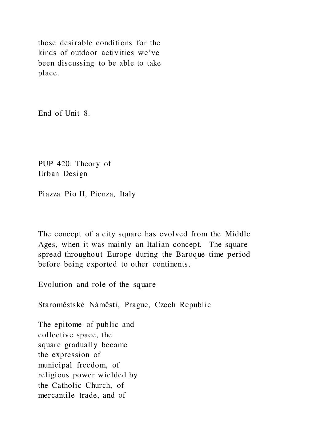 PUP 420 Theory of Urban Design Paley Park, New York Cit | DOCX