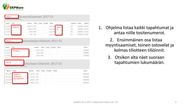 Pupesoft - Kirjanpitoaineiston siirto tikon-muodossa | PPT