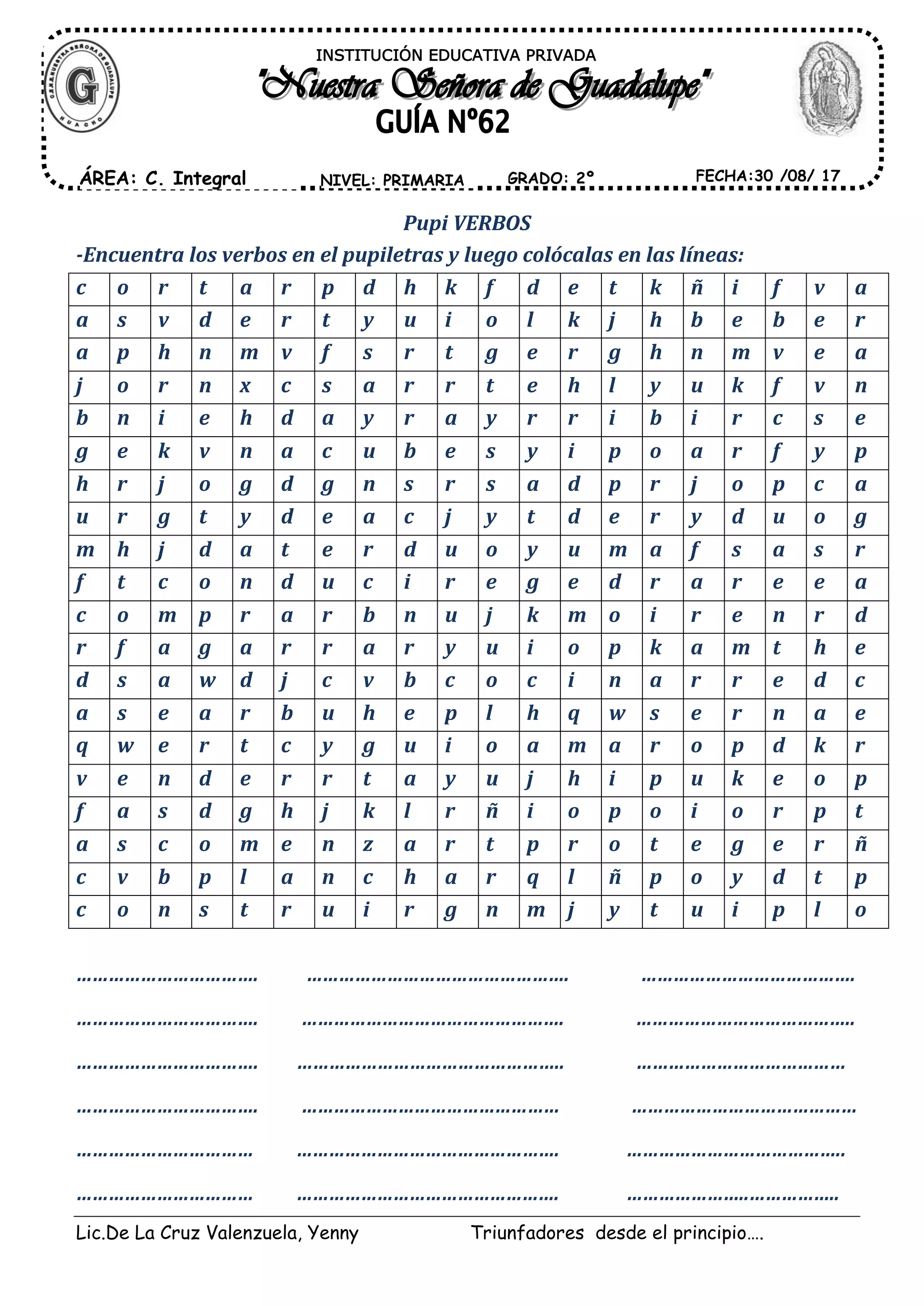 Pupiletras de verbos | PDF