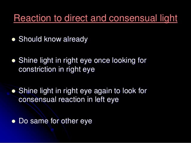 Pupillary reaction test - sheryglass