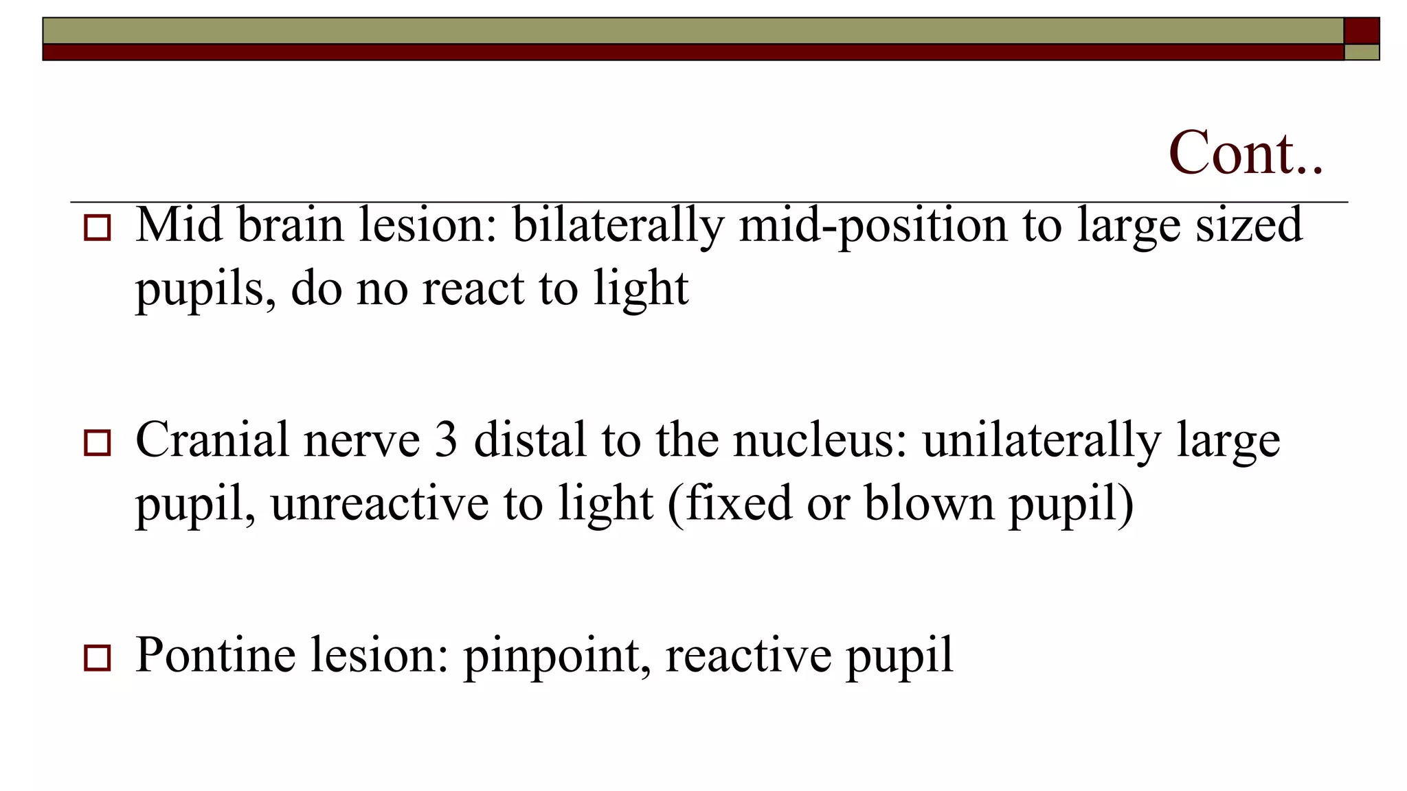 Pupillary assessment in coma patients clinical teaching | PPTX