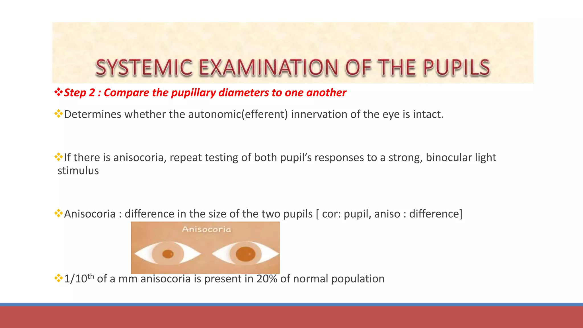 PUPILLARY DISORDERS | PPTX