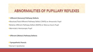 PUPILLARY DISORDERS | PPT