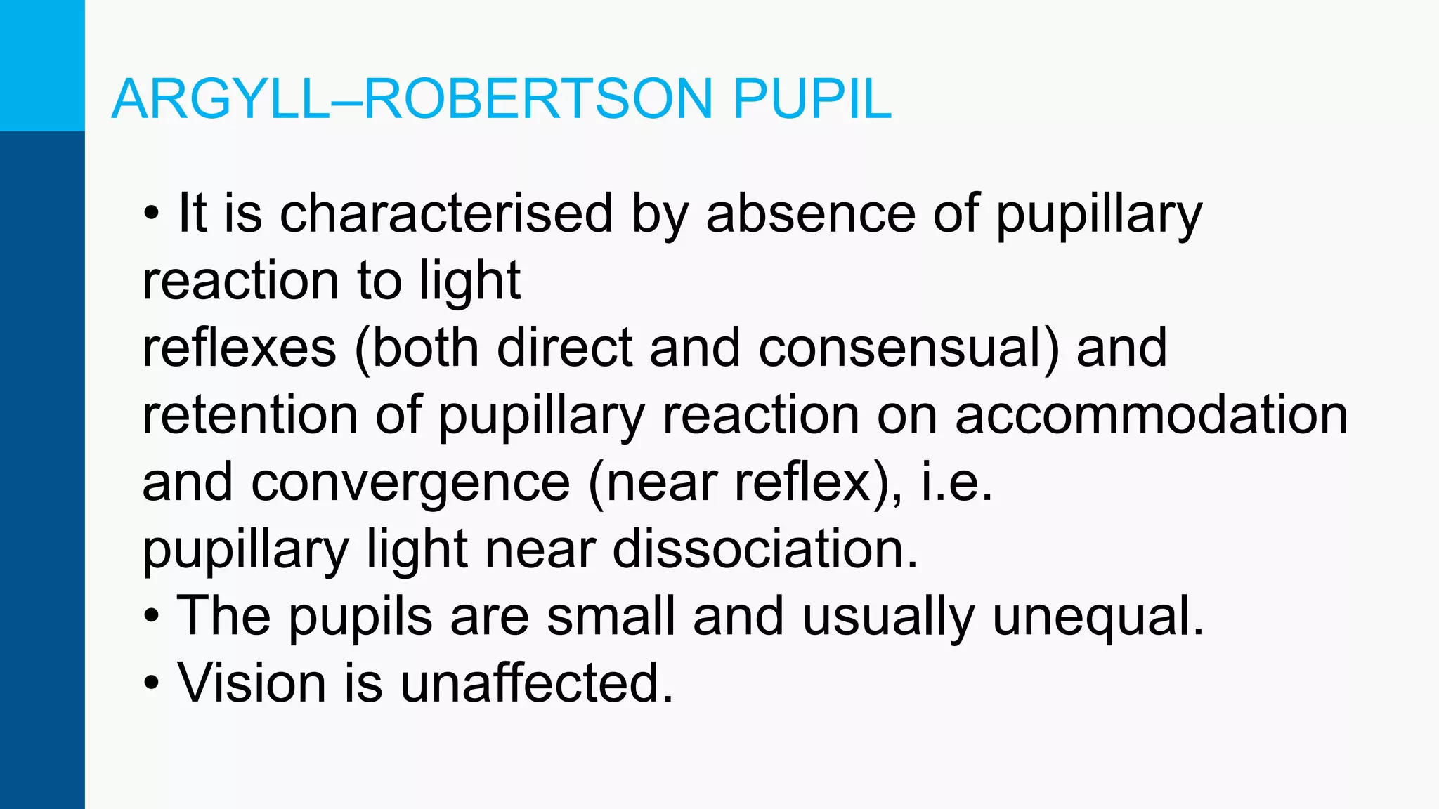 Pupillary react disorders | PPTX