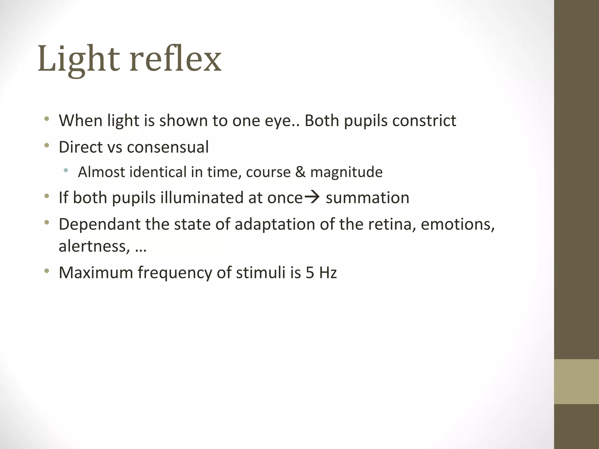 Pupillary reflexes | PPT