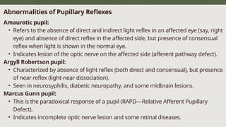 PUPILLARY REFLEXES AND THEIR ABNORMALITIES (1).pptx