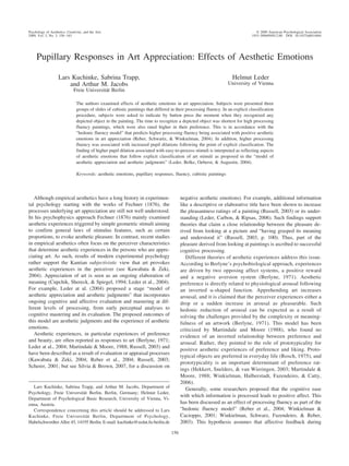 Pupillary responses in art appreciation effects of aesthetic emotions | PDF