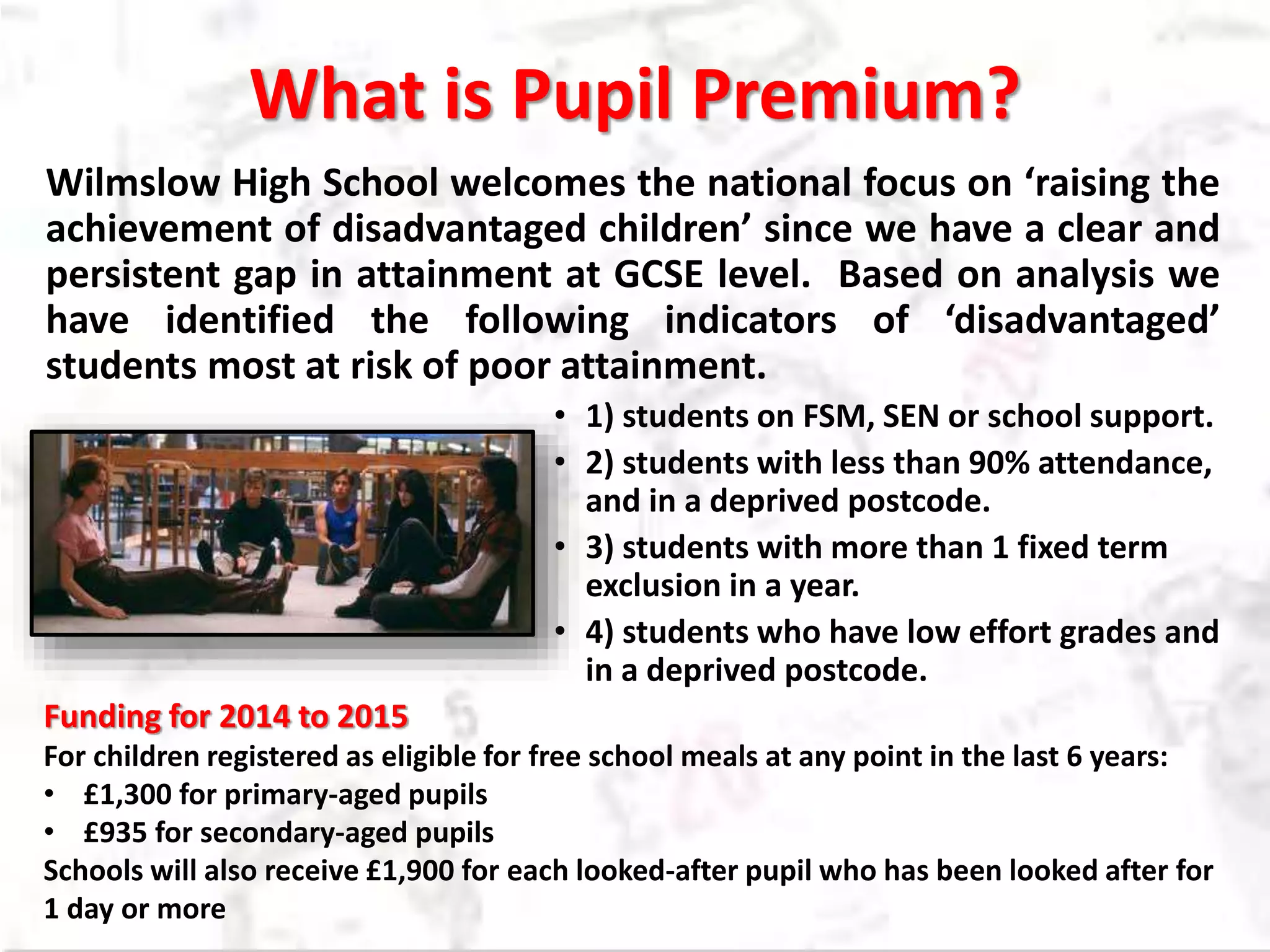 Pupil premium presentation | PPTX | Education industry | Industries